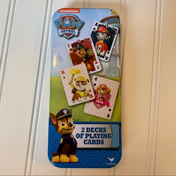 Nickelodeon | Toys | Paw Patrol 2 Decks Of Playing Cards With Tin New ...